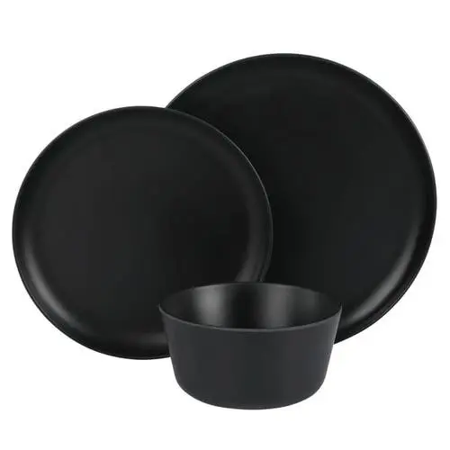 GIBSON HOME Fairhope 12 Piece Melamine Round Dinnerware Set