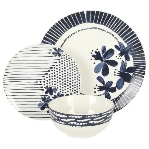 GIBSON HOME Eliza 12 Piece Ceramic Dinnerware Set