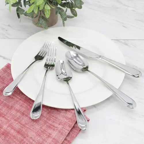 GIBSON ELITE Claudine 20 Piece Stainless Steel Flatware Set