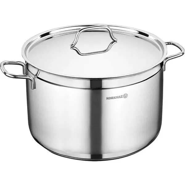 KORKMAZ Alfa 2 Piece 8.5 Liter Stainless Steel Casserole Dish With Lid - Silver