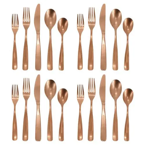GIBSON HOME Hulton 20 Piece Stainless Steel Flatware Set
