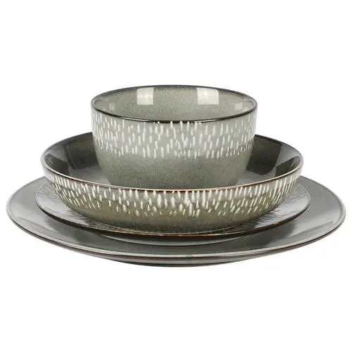 GIBSON ELITE Matisse 16 Piece Stoneware Dinnerware Set With Reactive Glaze