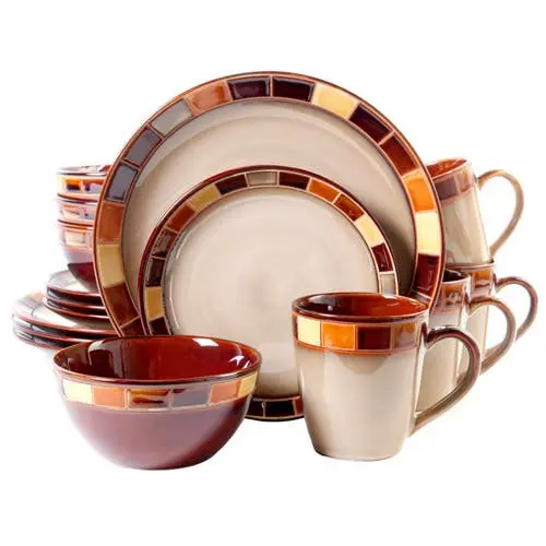 GIBSON ELITE Casa Estebana 16 Pc Dinnerware Set - Red