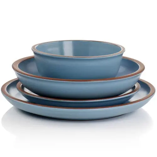SOHO LOUNGE Lagos 16 Piece Terracotta Double Bowl Dinnerware Set