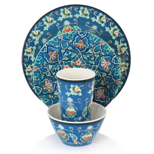 GIBSON HOME 16 Piece Tacoma Melamine Dinnerware Set