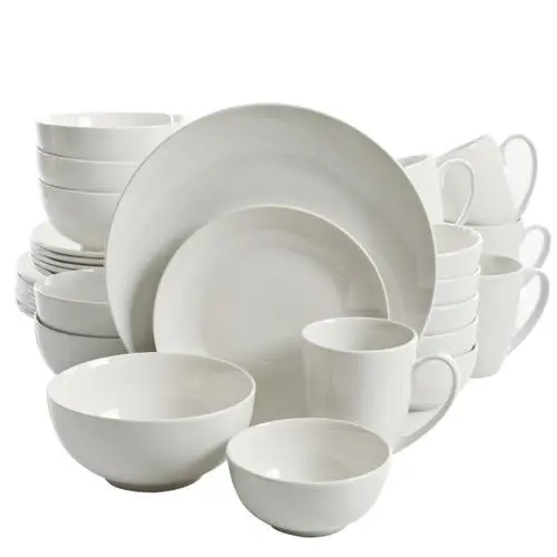 GIBSON HOME Ogalla 30 Piece Porcelain Dinnerware Set - White