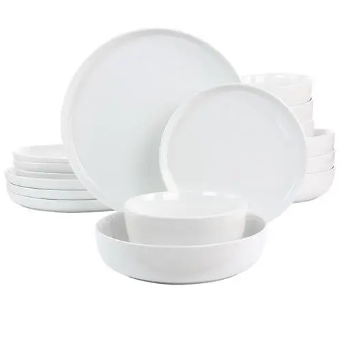 GIBSON HOME Deco 16 Piece Fine Ceramic Dinnerware Set - White
