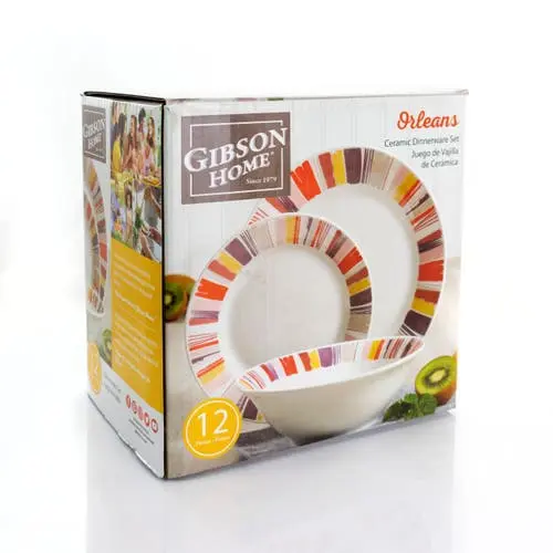 GIBSON HOME Orleans 12 Piece Ceramic Dinnerware Set