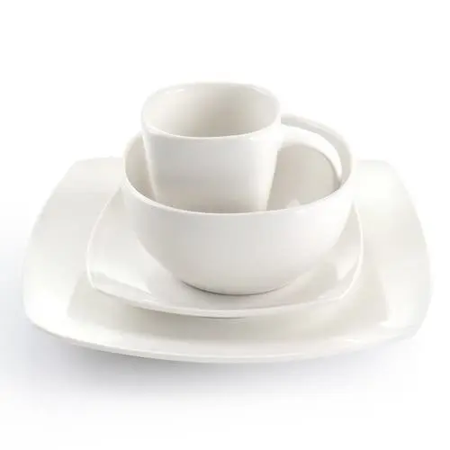 GIBSON ELITE 16 Piece Square Fine Ceramic Dinnerware Set