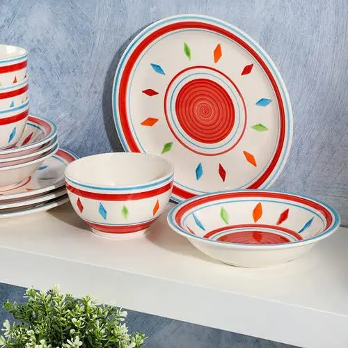 GIBSON HOME Heidy 12 Piece Durastone Dinnerware Set