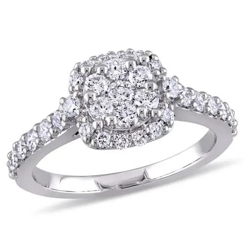 JULIANNA B. Diamond Cluster Halo Engagement Ring 14k - 14k White Gold