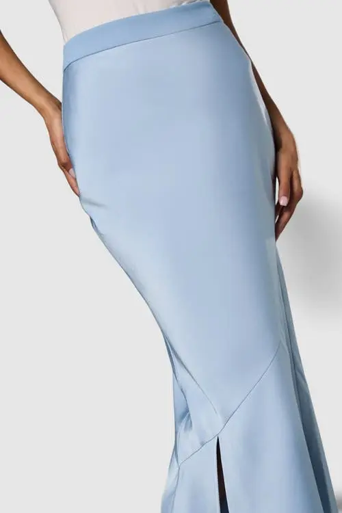 Coast Satin Detail Fitted Midi Skirt