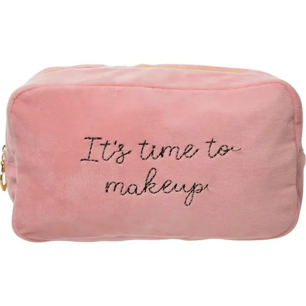 TOTALEE GIFT Time To Makeup Large Velvet Bag - Pink