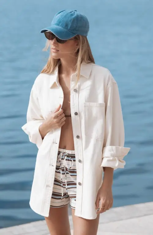 PETAL & PUP Toto Denim Shacket - Ivory