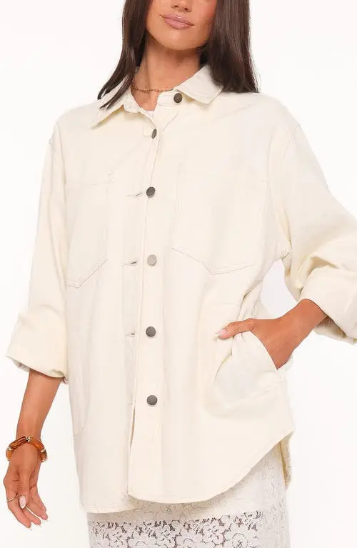 PETAL & PUP Toto Denim Shacket - Ivory
