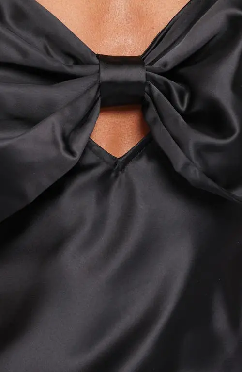 PETAL & PUP Kiari Bow Satin Mini Dress