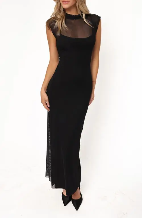 PETAL & PUP Charice Mock Neck Maxi Dress