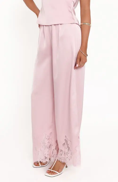 PETAL & PUP Viola Drawstring Waist Wide Leg Pants - Pale Pink