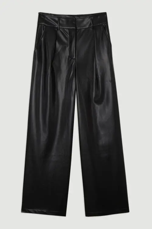 Karen Millen Faux Leather Wide-leg Pants