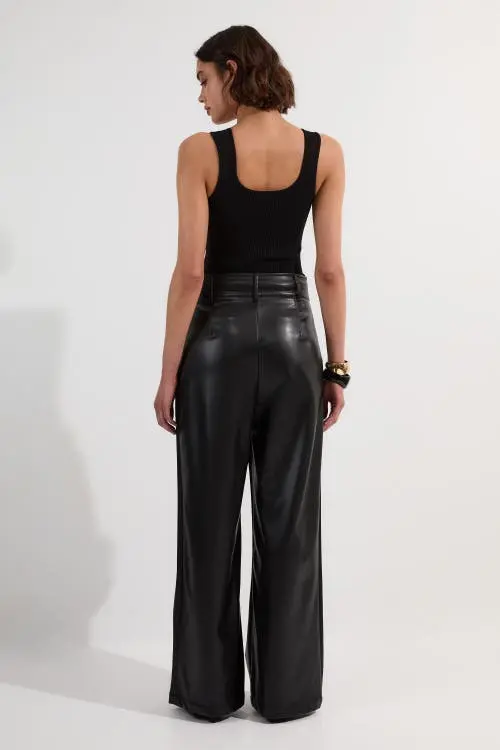 Karen Millen Faux Leather Wide-leg Pants