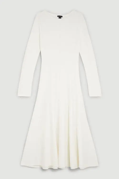 Karen Millen Knit Wool Look Full Skirt Midi Dress