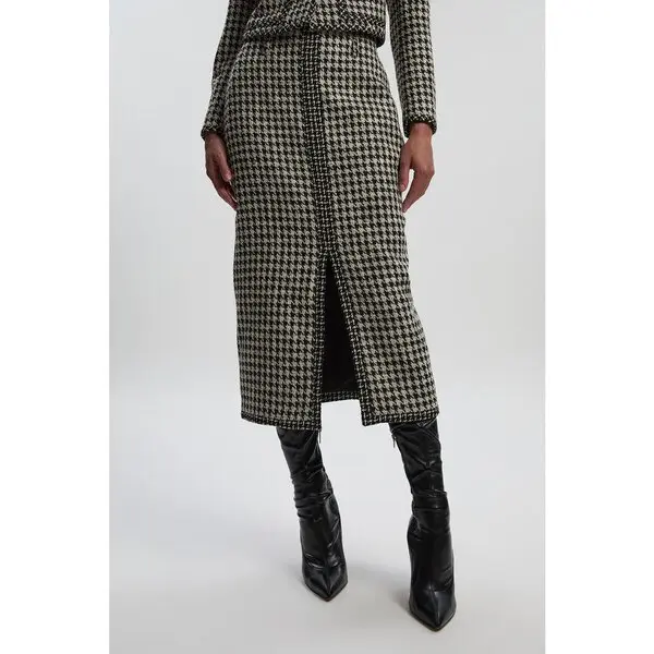 Karen Millen Textured Tweed Belted Pencil Skirt - Multi