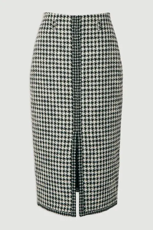 Karen Millen Textured Tweed Belted Pencil Skirt