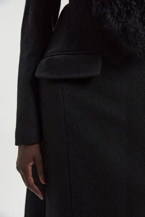 Karen Millen Wool Midi Coat With Detachable Collar
