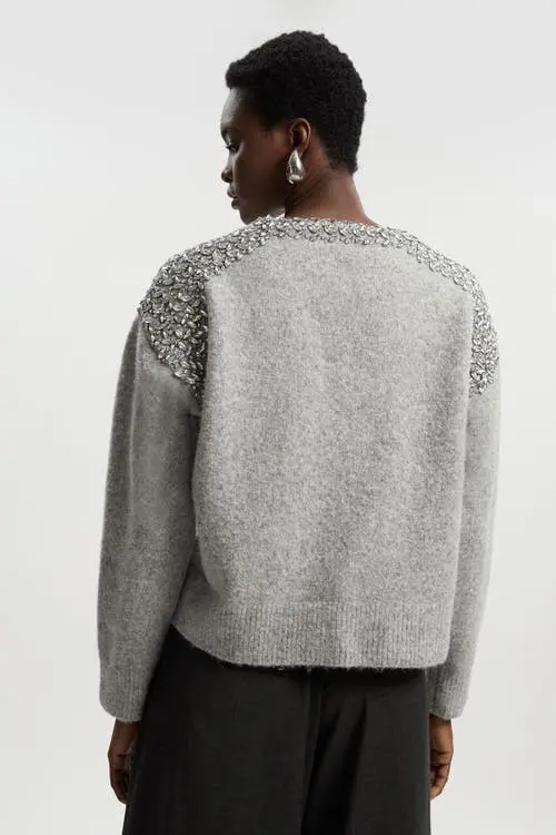 Karen Millen Embellished Trim Knit Jumper