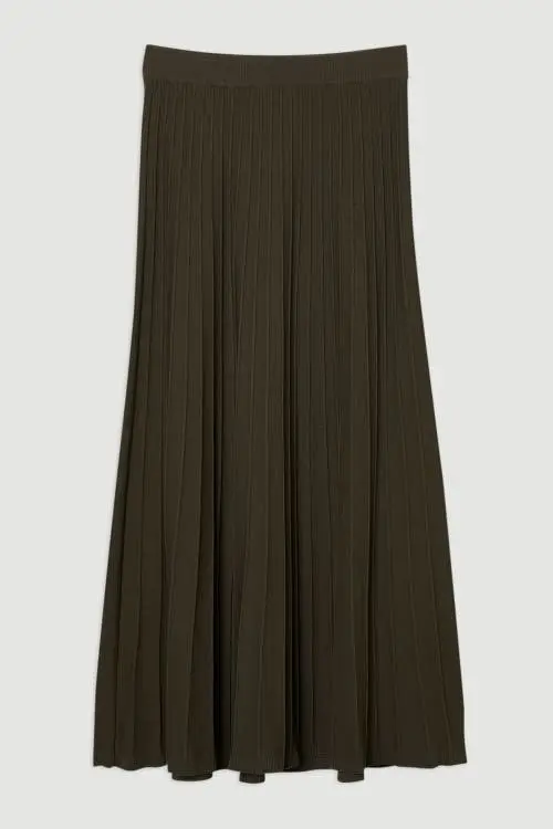 Karen Millen Textured Knit Pleated Midi Skirt