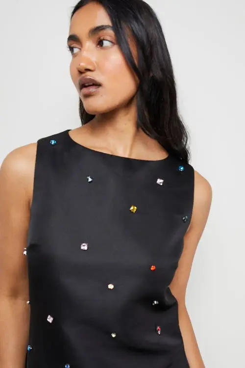 WAREHOUSE Sleeveless Embellished Mini Dress