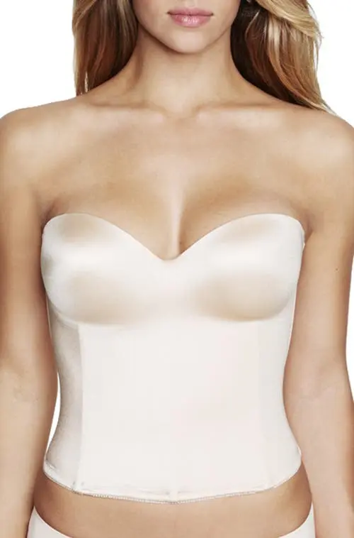 DOMINIQUE INTIMATES Ariel Low Back Hidden Underwire Convertible Strapless Longline Bra - Latte