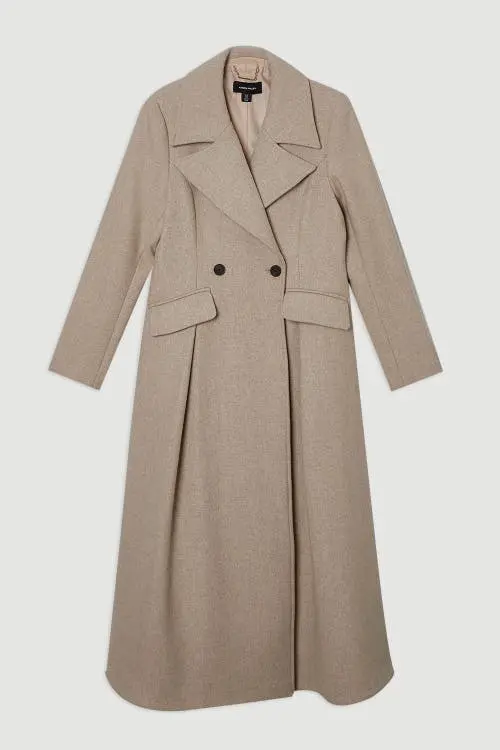 Karen Millen Wool Tailored Flared Skirt Midi Coat