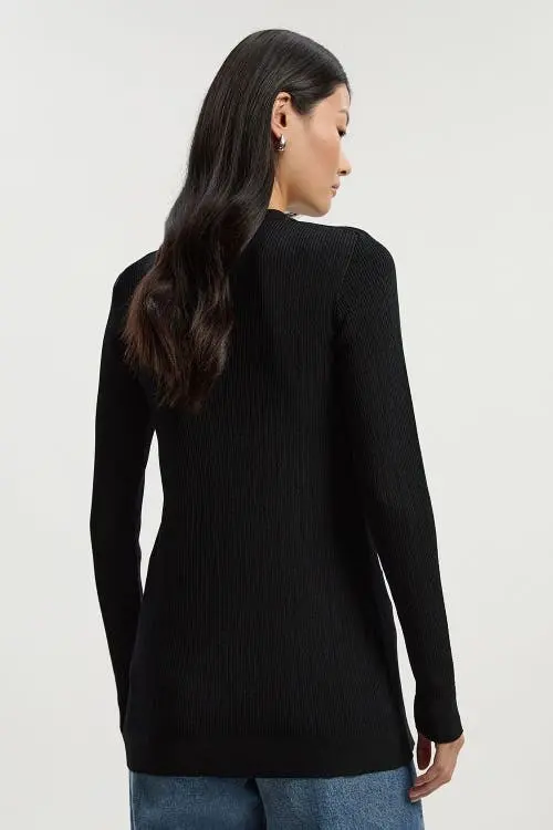 Karen Millen Dome Button Longline Knitted Cardigan