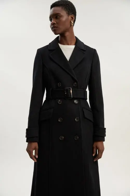 Karen Millen Wool Blend Belted Midi Coat