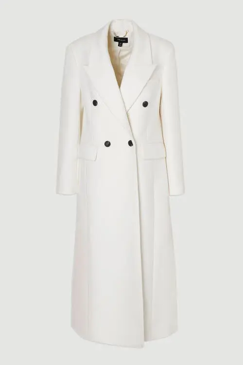 Karen Millen Brushed Wool Double-breasted Maxi Coat - Ivory