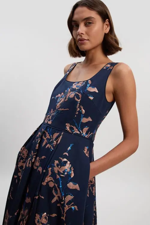 Karen Millen Petite Satin Sequin Prom Dress