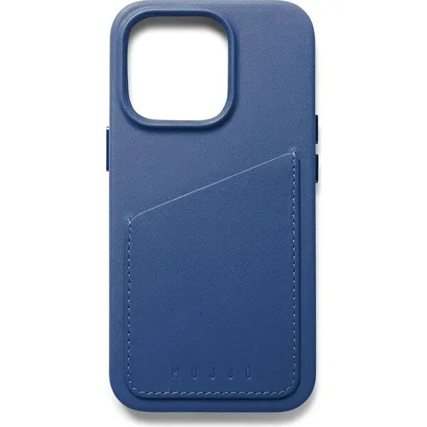 MUJJO Full Leather Magsafe Wallet Case For - Monaco Blue