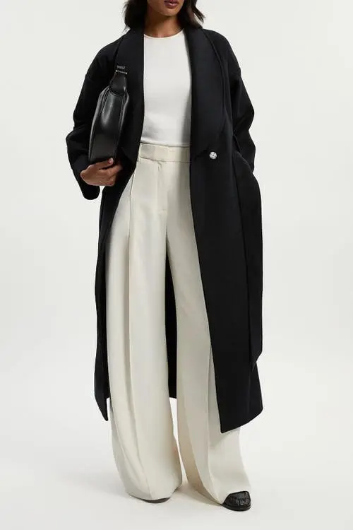 Karen Millen Petite Wrap Tailored Maxi Coat