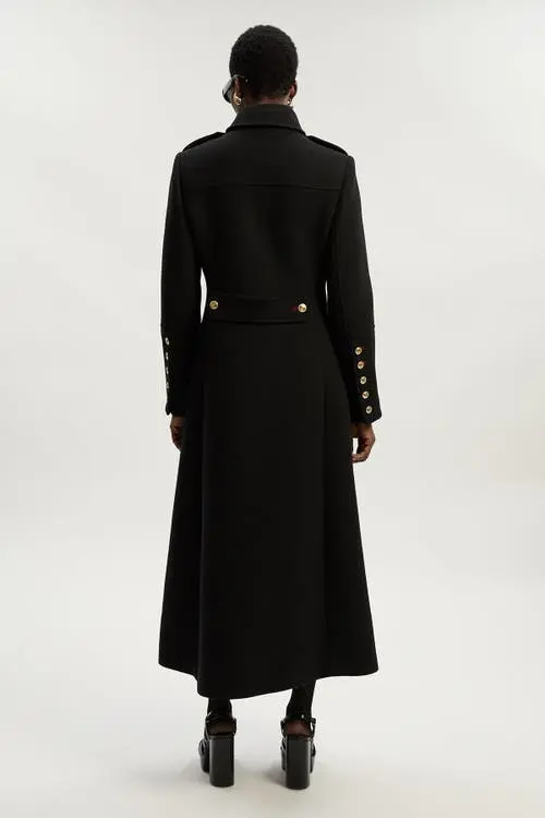 Karen Millen Wool Military Tailored Maxi Coat