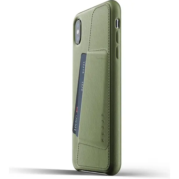 MUJJO Full Leather Wallet Case For - Olive