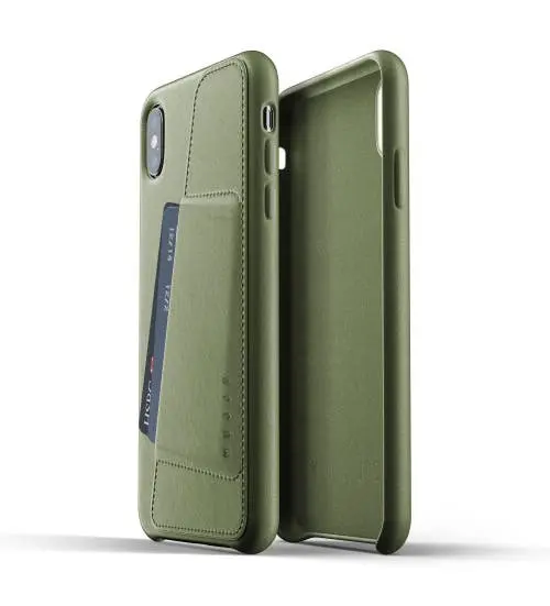 MUJJO Full Leather Wallet Case For - Olive