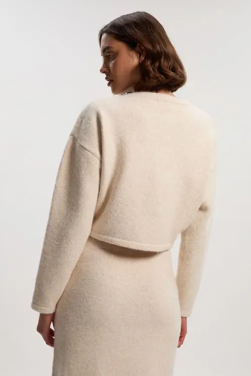 Karen Millen Wool Embellished Crew Neck Jumper