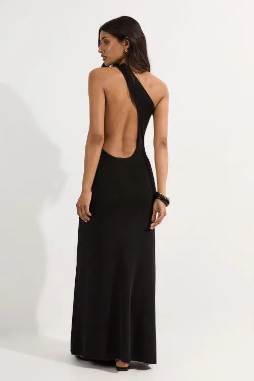 Karen Millen Backless One-shoulder Knit Dress