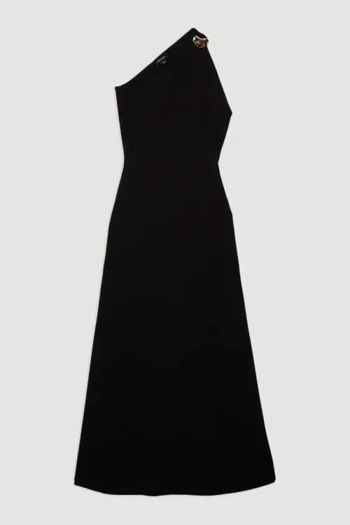 Karen Millen One-shoulder Backless Knit Maxi Dress With Embellishment