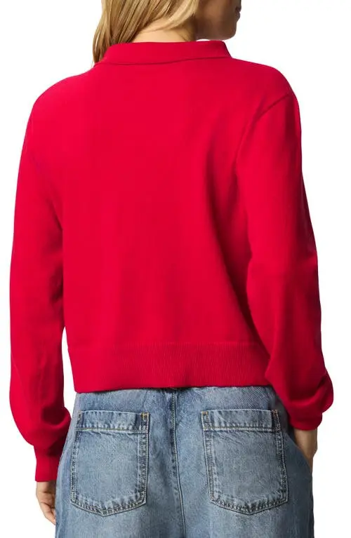 Splendid Phoebe Polo Sweater - Rouge Red