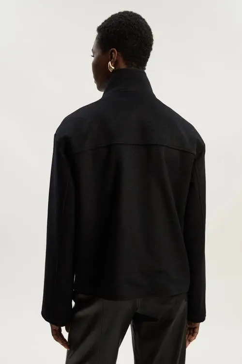 Karen Millen Brushed Wool Tailored Coat With Funnel Neck