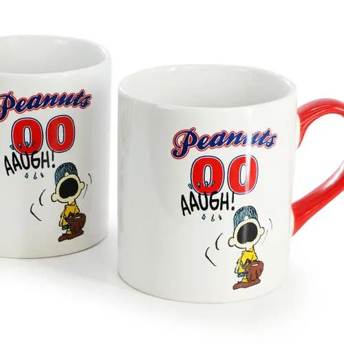 PEANUTS Best In Sports Varsity 4 Piece 19 Ounce Stoneware Mug Set And