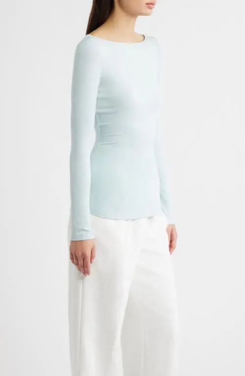 ARTLESS FOREVER Lane Boat Neck Top - Light Blue