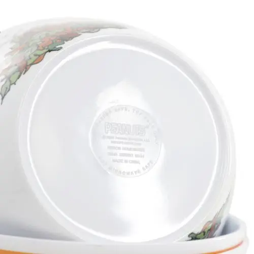 PEANUTS Happy Fall 4 Piece 5.8 Inch Round Melamine Cereal Bowl Set